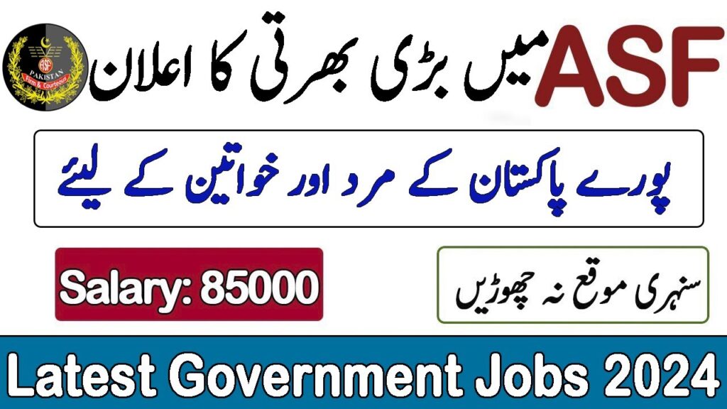 ASF Jobs 2024 for Assistant Directors and Inspectors | Online Apply