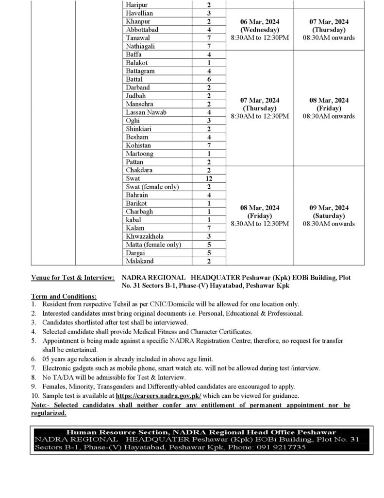 NADRA Jobs 2024 for Junior Executives Advertisement Application Process