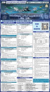 Join PAF as Commissioned Officer 2026 Advertisement Online Registration