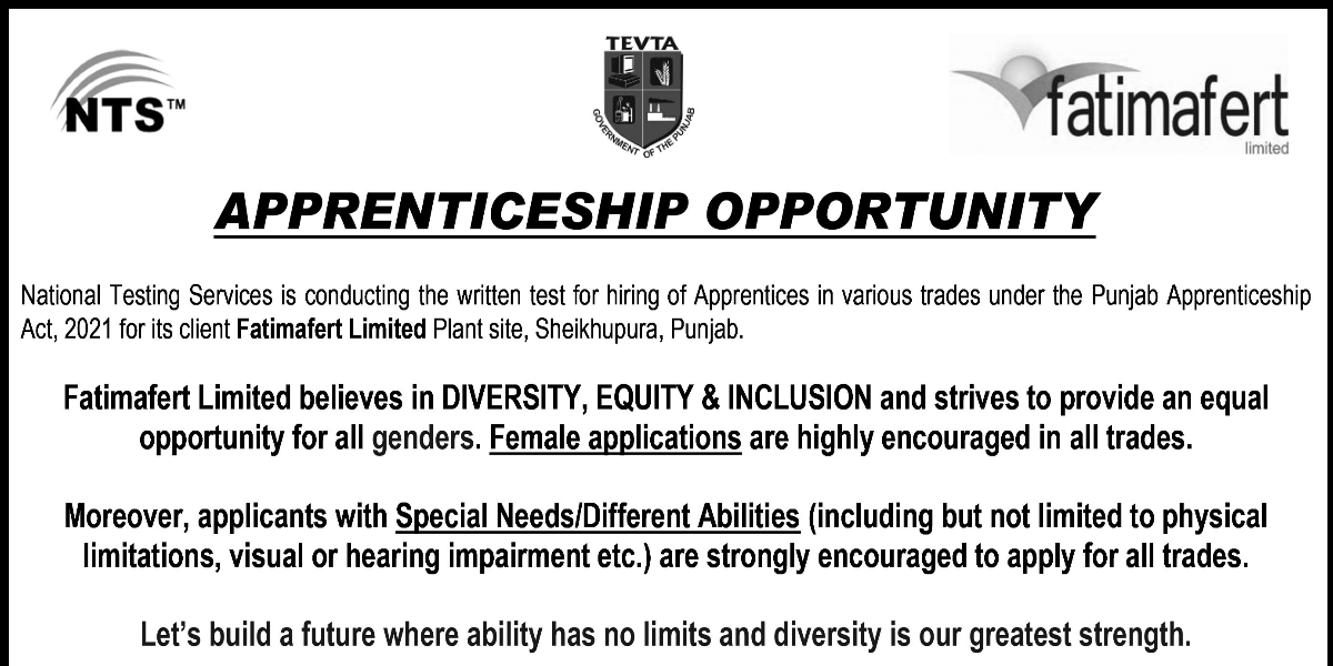 Fatima Fertilizer Apprenticeship Program 2026 Latest Advertisement
