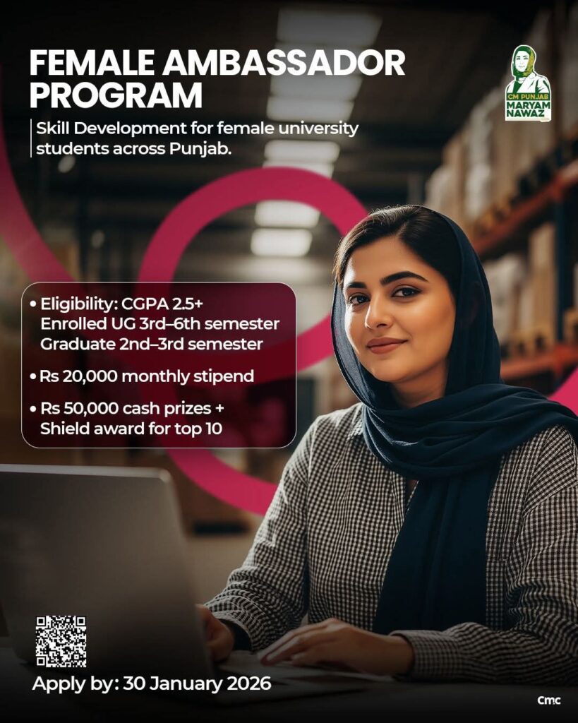 CM Punjab Female Ambassador Program 2026 Details Eligibility Criteria